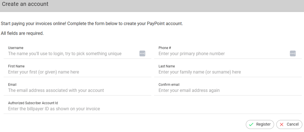 How do I set up an account to pay Online?